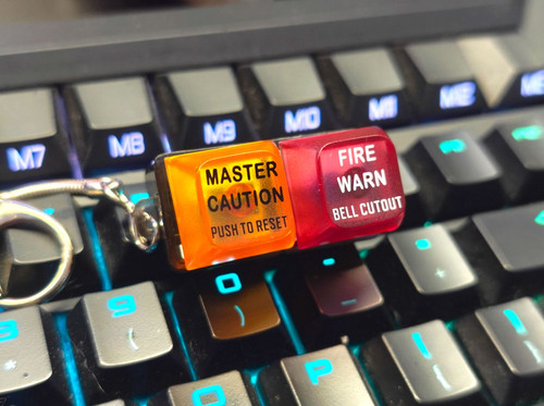 Boeing 737 Mater Caution Reset Button Keychain | Pan Aero