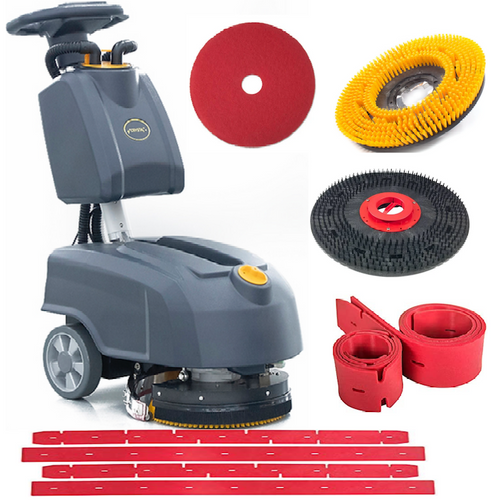 Battery Floor Scrubber with Complete Set of Parts and 3 sets rubber ...