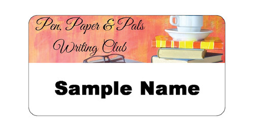 Pen, Paper & Pals Writing Club Name Tag | Custom Apparel