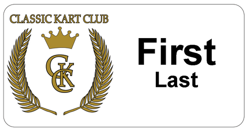 Classic Kart Club Name Tag | Custom Apparel