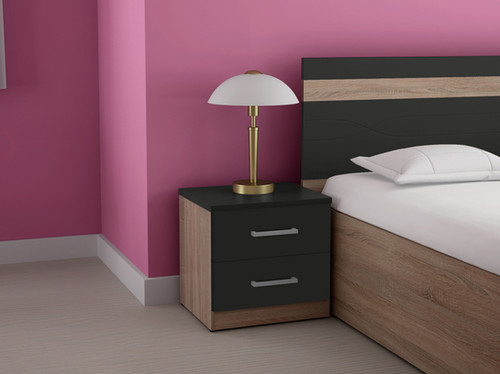 Zen Pro Bedside Table Graphite Grey Finish | Furniture Republic