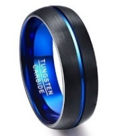 RT-08 BLACK THIN BLUE LINE TUNGSTEN RING | aholisticsolution