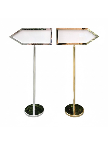 Arrow Signage with Stand – Gold / Silver | PMC Online Shop
