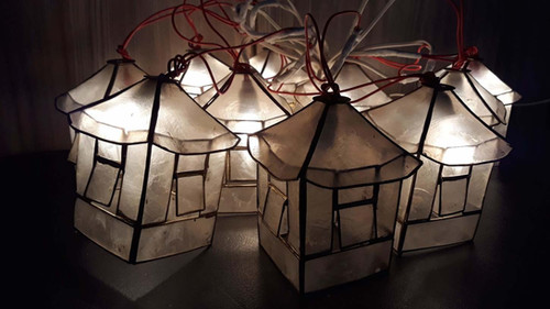 House Fiber Capiz String Lights | PMC Online Shop