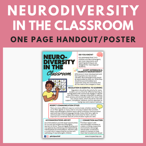 Neurodiversity in the Classroom Poster | Mrs Speechie P
