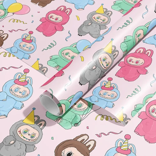 Big Into Party Energy, Lbubu, Labubu Birthday Wrapping Paper | OhMy ...
