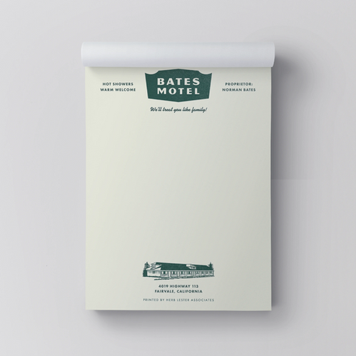 Bates Motel: Fictional Hotel Notepad | OhMy! Creative