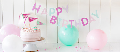 Pastel Happy Birthday Banner | OhMy! Creative