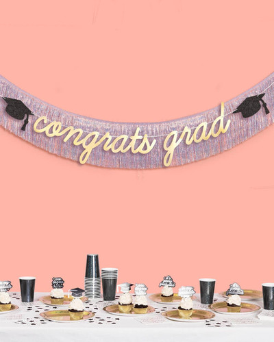 Congrats Grad Banner - Two Piece Graduation Banner | OhMy! Creative