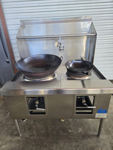 Double Burner Chinese Gas Wok Range and one hand faucet ...
