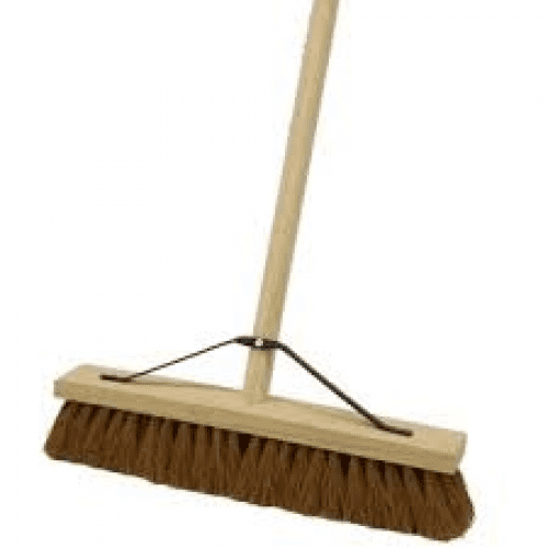 12" Soft Coco Broom Head Complete With Handle | K.H. Packaging Ltd