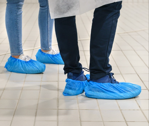 16" Blue Plastic Disposable Polythene Overshoes 1 x 100 | K.H ...