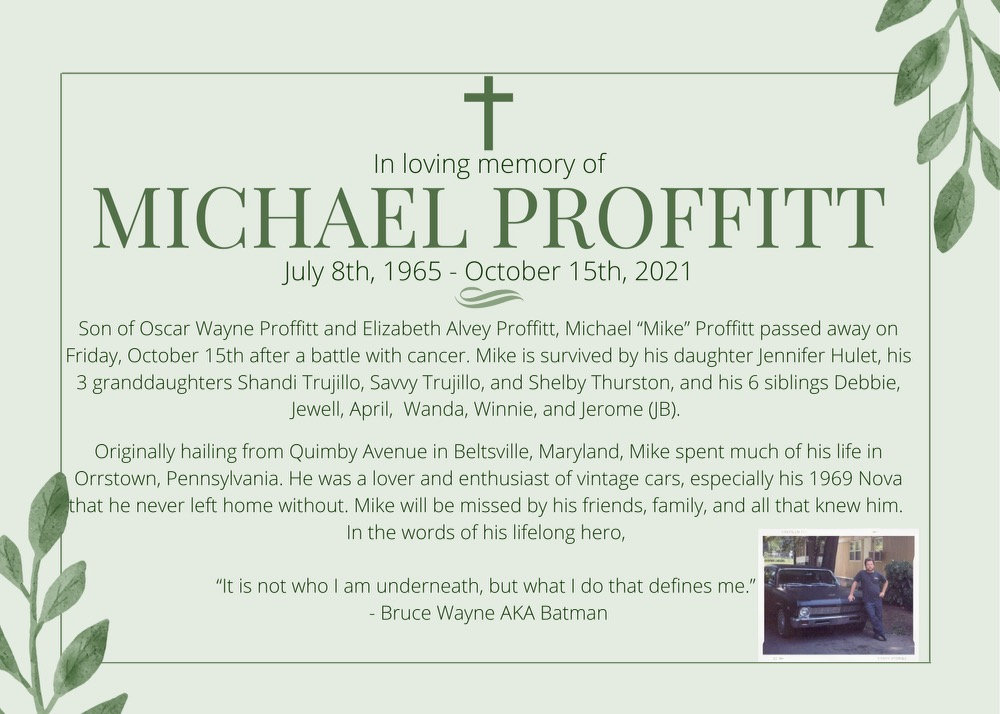 Obituary: Proffitt, Michael