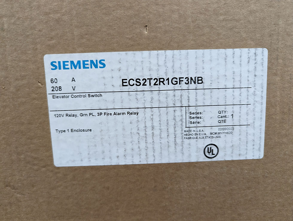 Siemens Elevator Control Switch (ECS2T2R1GF3NB) ECS 60A 208V 120V ... Siemens Elevator Control Switch (ECS2T2R1GF3NB) ECS 60A 208V 120V ...