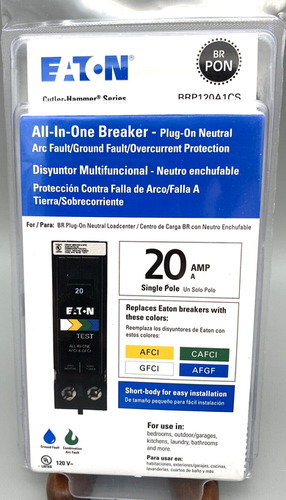 Homeline Breakers Eaton Plug On Neutral Arc Fault Breaker - 20 Amp All ...