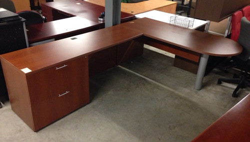 Used Peninsula L Shaped Desk at Discount Office Furniture, Inc.