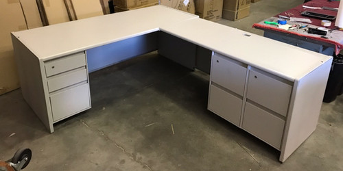 Used Steelcase 9000 L-Shaped Desks - Metal Desks | Discount Furniture