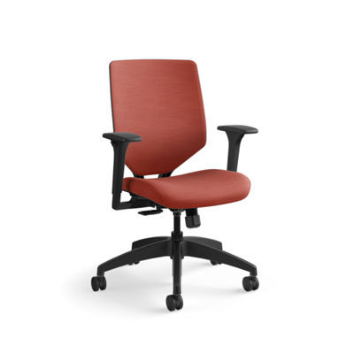 Hon, Solve Mid-Back Task Chair w/ Upholstered Back, Bittersweet