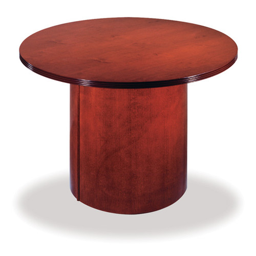 42" Wooden Round Conference Table w/ Cylinder Base | Discount