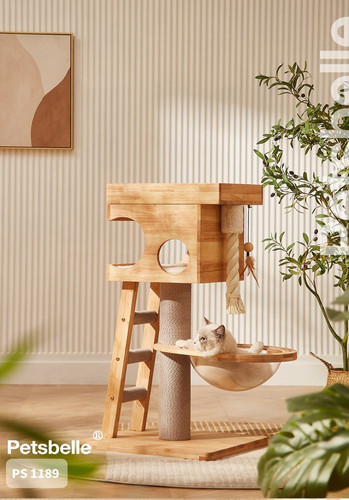 Natural Oak Cat Tree 103 cm | Gabi's Cat Store