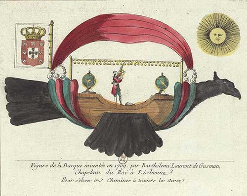 Pintura da "Passarola voadora" do brasileiro Bartolomeu de Gusmão ...