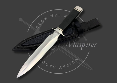 8-inch Dagger - Black Micarta | Deon Nel Knives