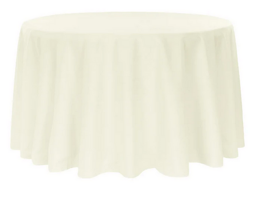 Eggshell Polyester Tablecloth | La Vie Event Rentals