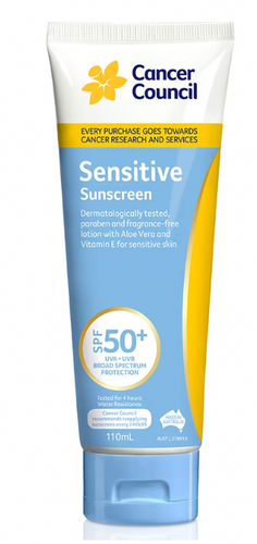 Cancer Council Sensitive Sunscreen SPF50+ 110ML | wang-kee