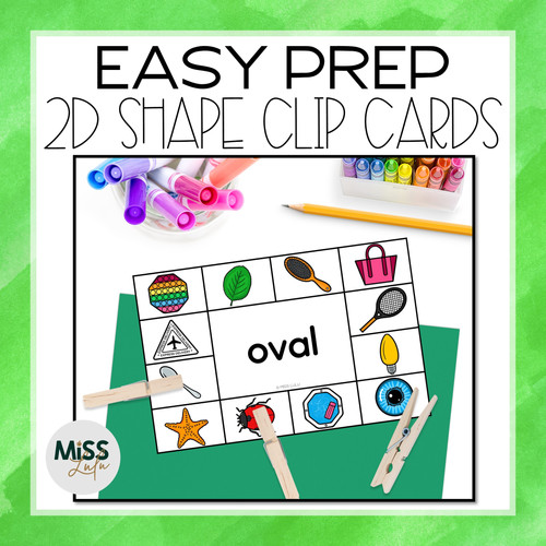 2D Shapes Easy Prep Clip Cards | Miss Lulu