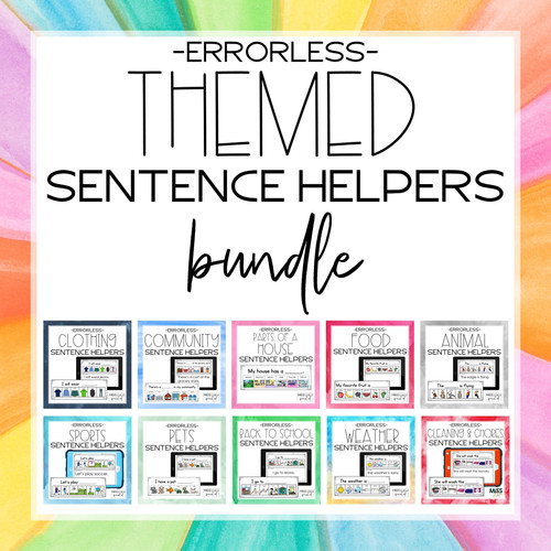 Themed Errorless Sentence Helpers Writing Sentences Bundle | Miss Lulu
