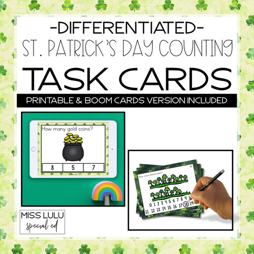 St. Patrick's Day Differentiated Counting to 20 Task Cards - Printable ...