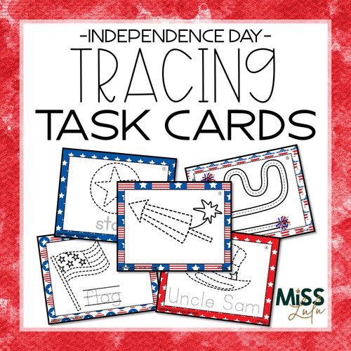 Independence Day Tracing Task Cards | Miss Lulu
