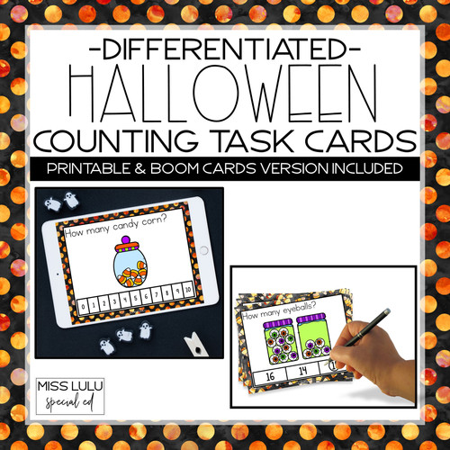 Halloween Differentiated Counting to 20 Task Cards - Printable ...