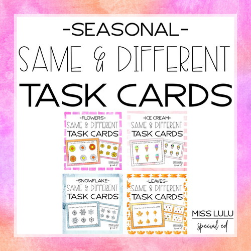 Seasonal Same & Different Task Card Bundle | Miss Lulu