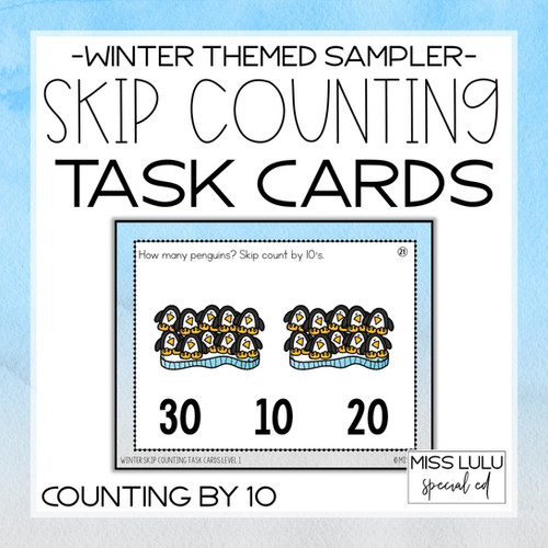 Penguin Skip Counting by 10 Task Cards {Freebie} | Miss Lulu