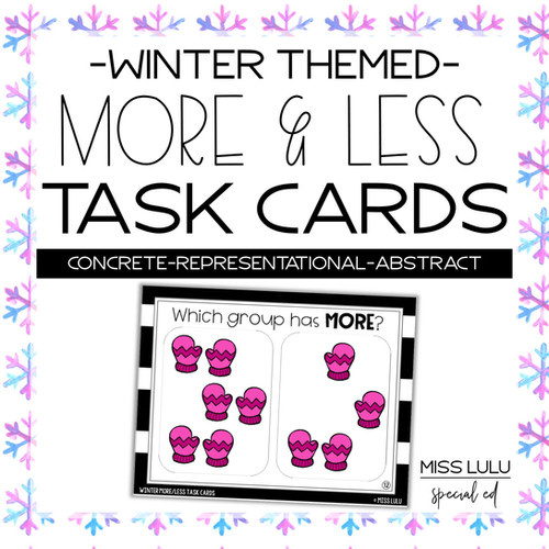Winter More & Less Task Cards | Miss Lulu