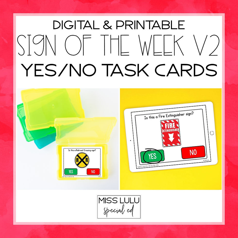 Sign of the Week Volume 2 Yes or No Task Cards - Printable & Google ...