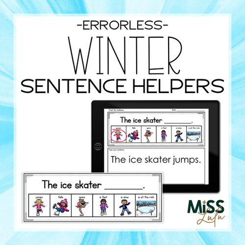 Winter Errorless Sentence Helpers + Google Slides | Miss Lulu