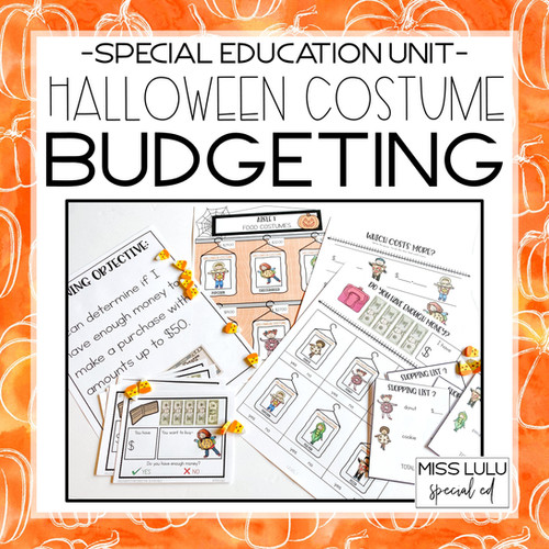 Halloween Costume Store Budgeting Unit for Special Education with ...