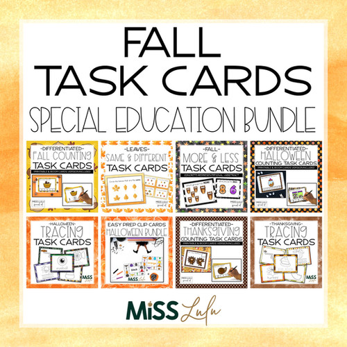 Fall Special Education Task Cards Bundle | Miss Lulu