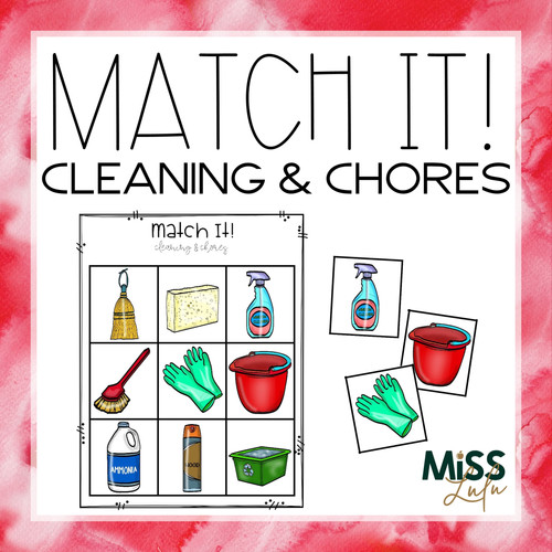 Cleaning & Chores Matching Independent Work Task | Miss Lulu