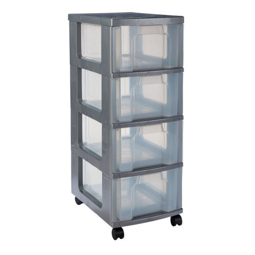 Storage tower with 4x12 litre Really Useful Drawers - Silver Frame ...