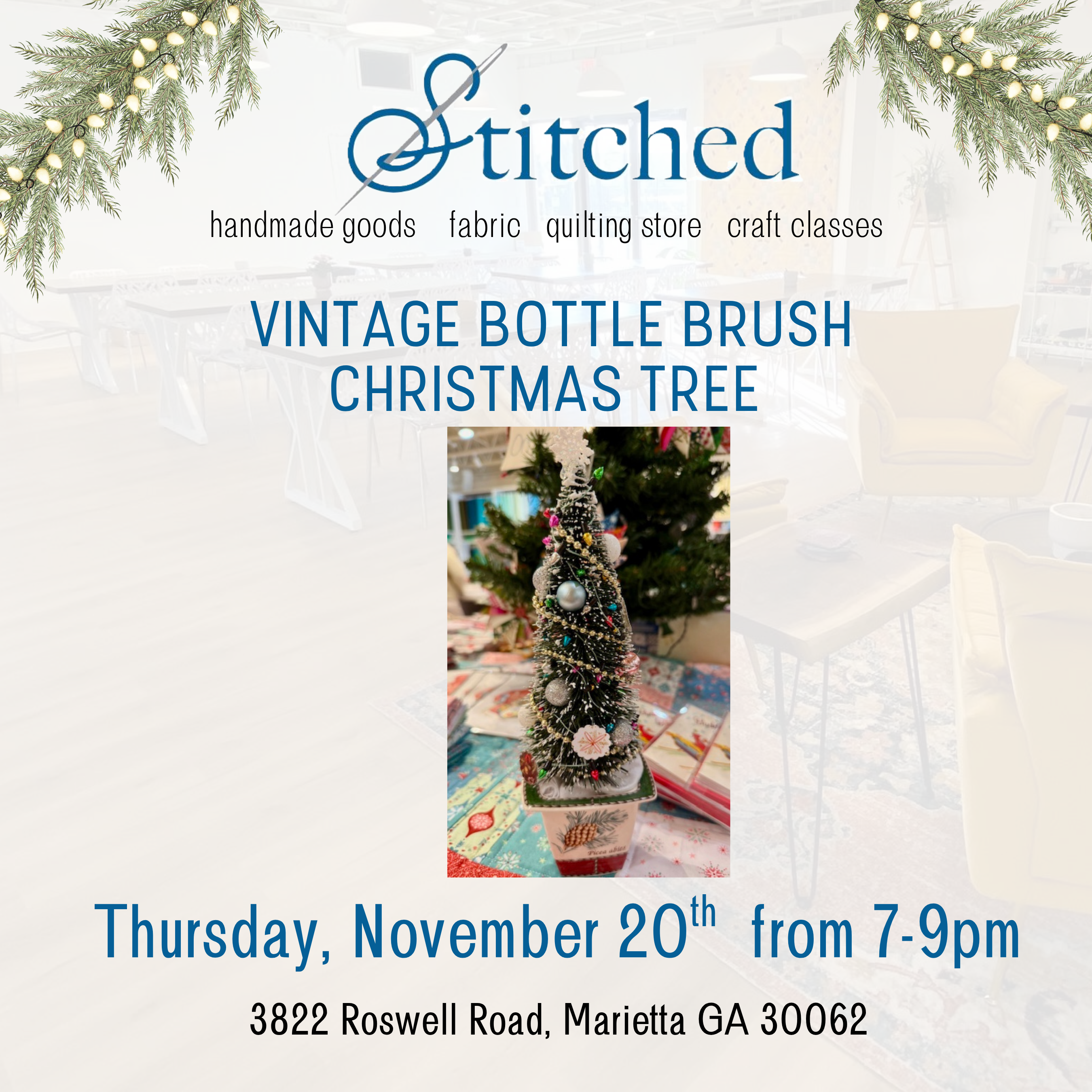 Vintage Bottle Brush Christmas Tree with Marietta Craft Club | Stitched