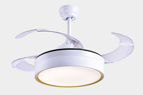MODI LED CEILING FAN WITH LIGHT + REMOTE WHITE COLOR | VAARMOR LIGHTING