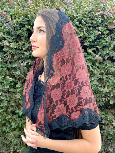 Brown Veil w/th Back Trim - Large | Veils and Mantillas