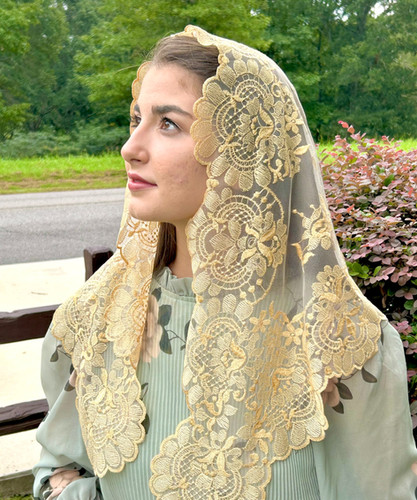 Beige Angel Mantilla Veil Large | Veils and Mantillas