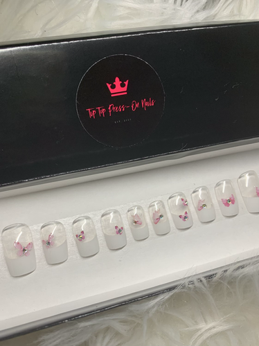 Butterfly French Tips | TipTop PressOn Nails