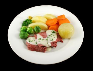 Corned Silverside with White Sauce | Mick's Meat Barn