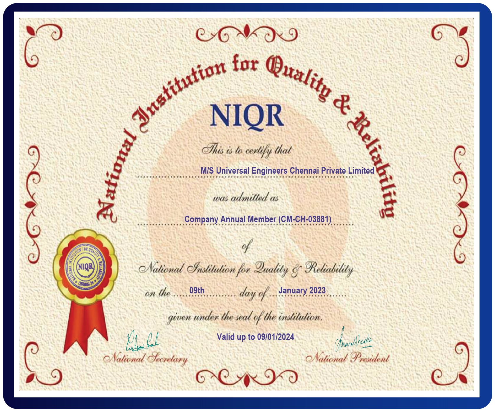 Certificates | Universal Engineers