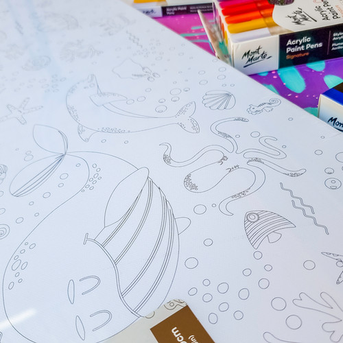 Colouring Canvas Ocean (kids) | Hollie Jade Studios